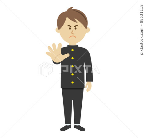 Illustration image of a boy student who refuses - Stock Illustration ...