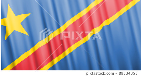 Wavy vector flag of Democratic Republic of the... - Stock Illustration [89534353] - PIXTA