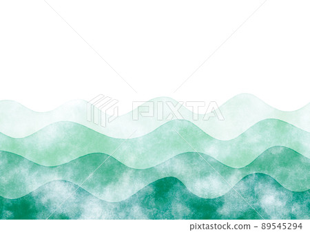 Simple wave background green - Stock Illustration [89545294] - PIXTA