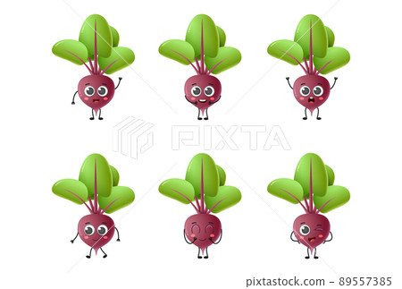 Set of cute cartoon beet vegetables vector... - Stock Illustration ...