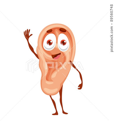 Human funny cartoon ear character, body and... - Stock Illustration ...