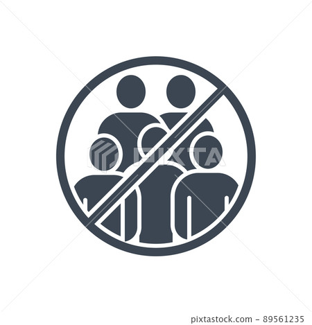 Avoid crowded places related vector glyph icon - Stock Illustration ...
