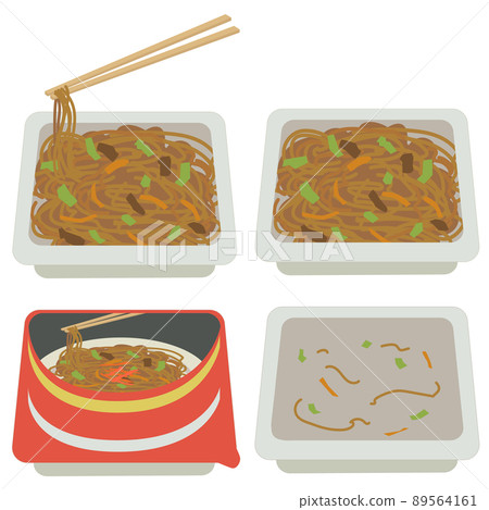 Cup yakisoba set - Stock Illustration [89564161] - PIXTA