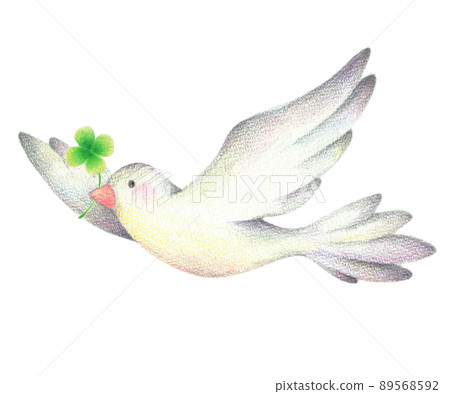 A white bird flapping its wings in addition to... - Stock Illustration ...