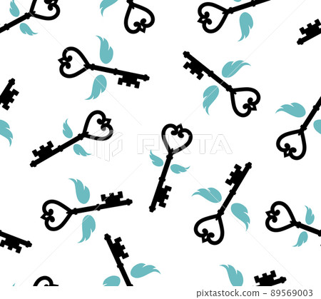 Keys with wings is in the form of a heart... - Stock Illustration ...