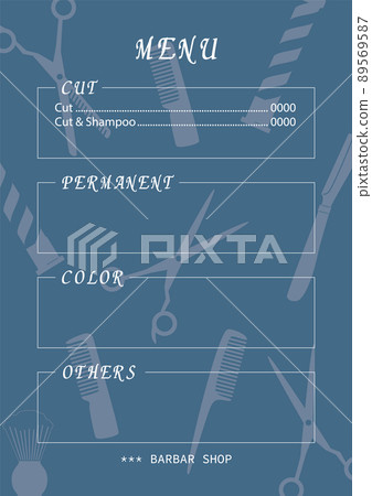 Barber menu table template - Stock Illustration [89569587] - PIXTA
