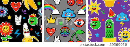 Psychedelic abstract pattern. Seamless print... - Stock Illustration ...