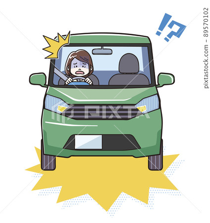 Surprised female driver - Stock Illustration [89570102] - PIXTA