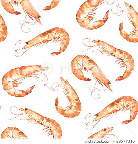 Seamless pattern with watercolor illustrated... - Stock Illustration ...