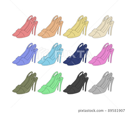 Illustration set of high heels - Stock Illustration [89581907] - PIXTA