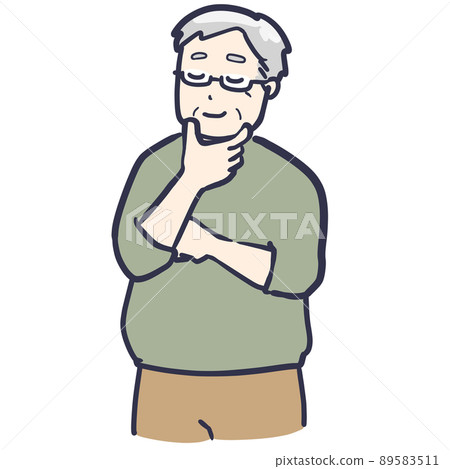 Illustration of a senior man with a convincing... - Stock Illustration ...