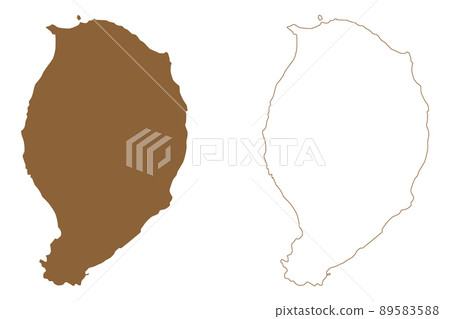 Corvo island (Azores Archipelago, Portugal,... - Stock Illustration ...