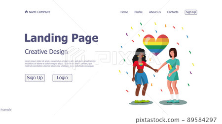 Lgbt community website landing page design... - Stock Illustration ...