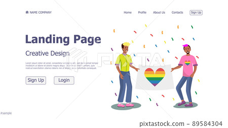 Lgbt community website landing page design... - Stock Illustration ...