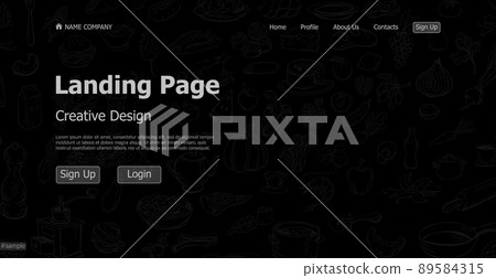 Dark web landing page template digital website... - Stock Illustration ...
