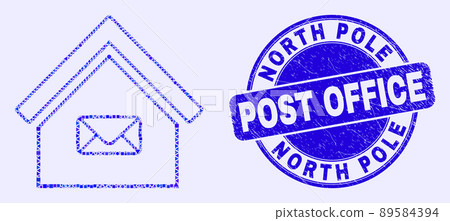 Blue Grunge North Pole Post Office Seal and... - Stock Illustration ...