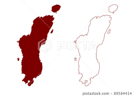 West Linga island (United Kingdom of Great... - Stock Illustration ...