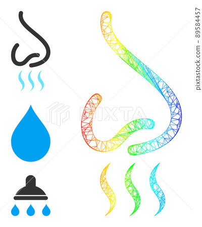 Spectrum Gradient Network Mesh Nose Smell Icon - Stock Illustration ...