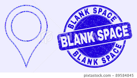 Blue Grunge Blank Space Stamp and Map Pointer... - Stock Illustration ...