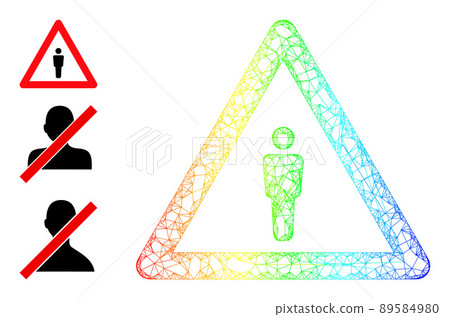 Spectrum Gradient Network Mesh Human Warning Icon - Stock Illustration ...