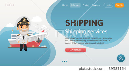 Shipping Website Template - Stock Illustration [89585164] - PIXTA