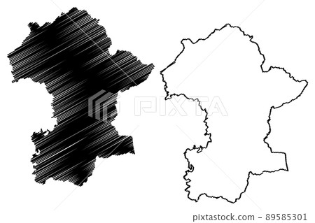 Gondia district (Maharashtra State, Nagpur... - Stock Illustration ...