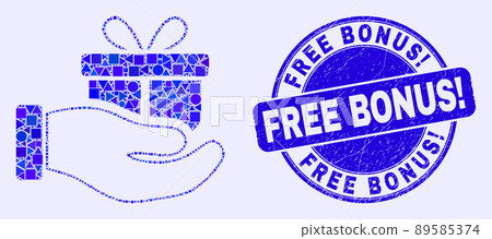 Blue Grunge Free Bonus exclamation Stamp Seal... - Stock Illustration ...