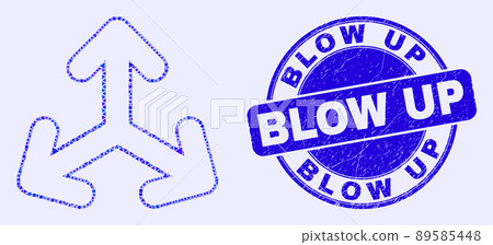 Blue Grunge Blow Up Stamp and Expand Arrows Mosaic - Stock Illustration ...