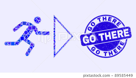 Blue Scratched Go There Stamp Seal and Exit... - Stock Illustration ...