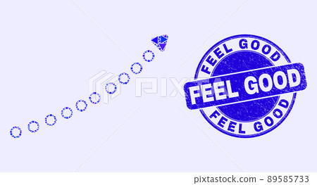 Blue Grunge Feel Good Stamp and Dotted up Trend... - Stock Illustration ...