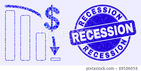 Blue Grunge Recession Stamp and Bankruptcy Bar... - Stock Illustration ...