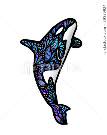 Original art pattern orca background... - Stock Illustration [89589924 ...