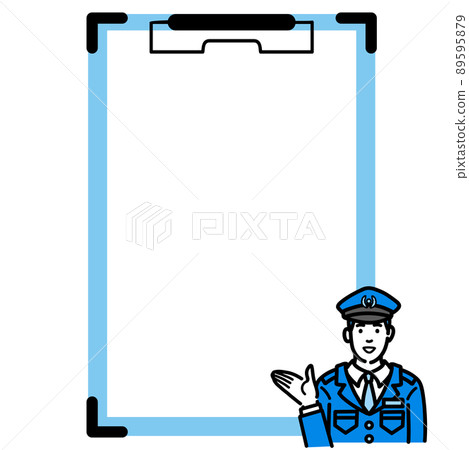 Police officer man explaining with binder - Stock Illustration ...
