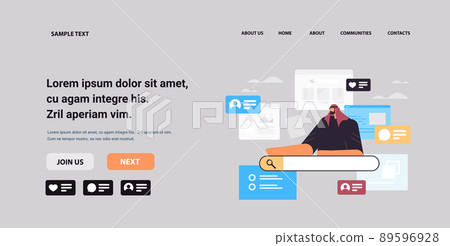 businessman using web browser man searching... - Stock Illustration ...