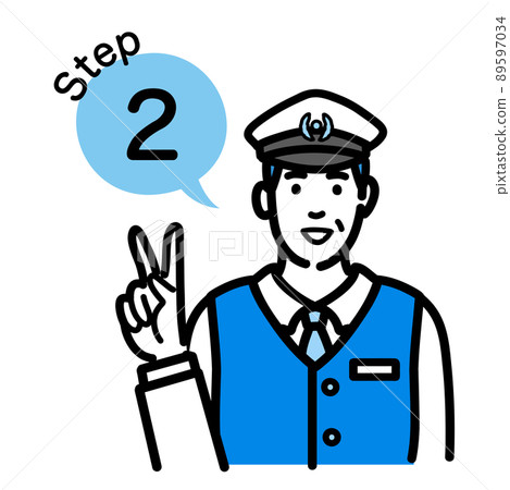 Step 2 Driver's man explaining the process - Stock Illustration ...
