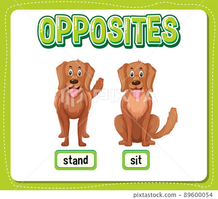 Opposite words for stand and sit-插圖素材 [89600054] - PIXTA圖庫