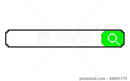 Pixel art search engine (green) - Stock Illustration [89605774] - PIXTA