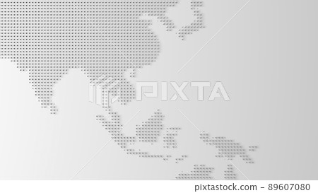 3d Pixel Asia map white background. Digital... - Stock Illustration ...