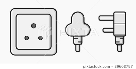 power outlet plug indian type d vector flat... - Stock Illustration ...