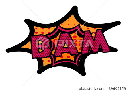BAM comic speech text style effect on white... - Stock Illustration ...