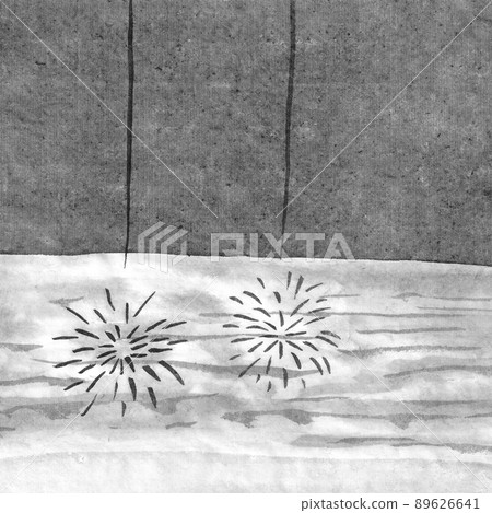 Fireworks landscape background monochrome... - Stock Illustration ...