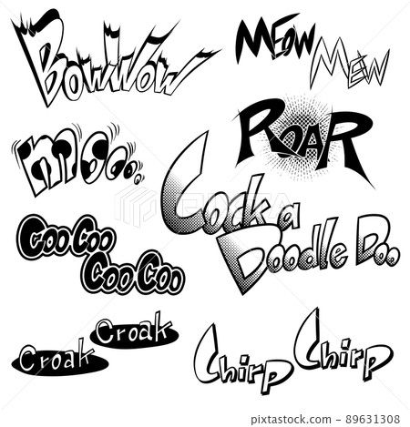 Cartoon sound effects, onomatopoeia, animal... - Stock Illustration ...