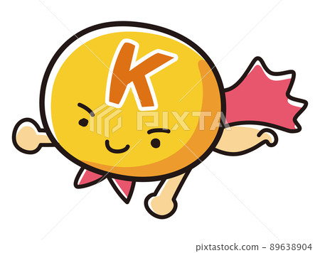 Illustration of K (potassium) hero character - Stock Illustration ...