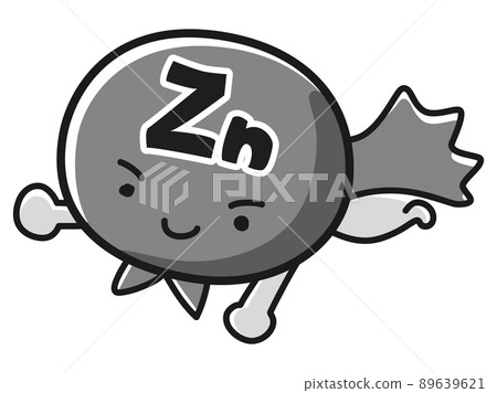 Illustration of Zn (zinc) hero character (black... - Stock Illustration ...