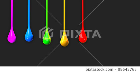 Drops of paint in different colors dripping and... - Stock Illustration ...