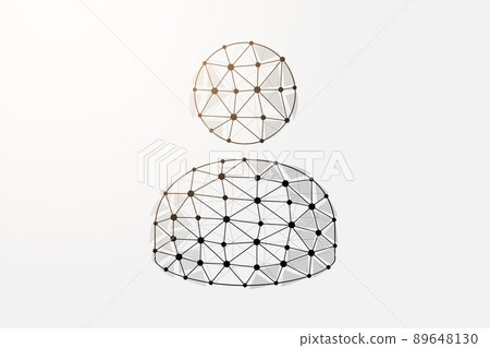 User avatar 3d low poly symbol with connected... - Stock Illustration ...