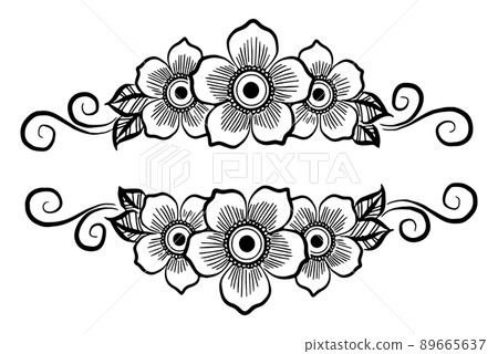 Ethnic flower decoration - Stock Illustration [89665637] - PIXTA
