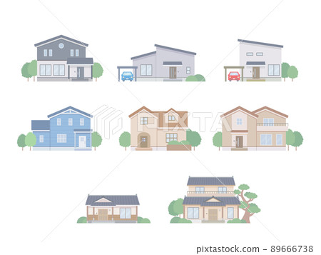 House illustration set without 1 line - Stock Illustration [89666738 ...