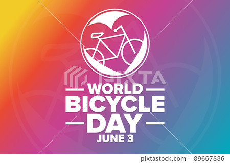 World Bicycle Day. June 3. Holiday concept.... - Stock Illustration ...