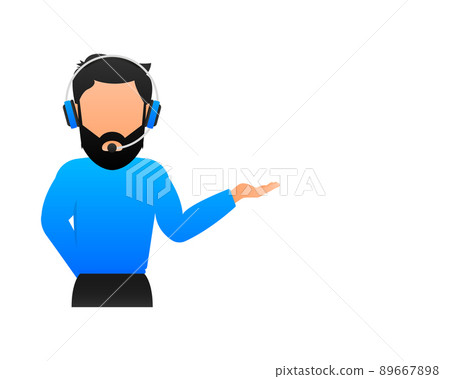 Customer help. Tech support. Cartoon vector... - Stock Illustration ...